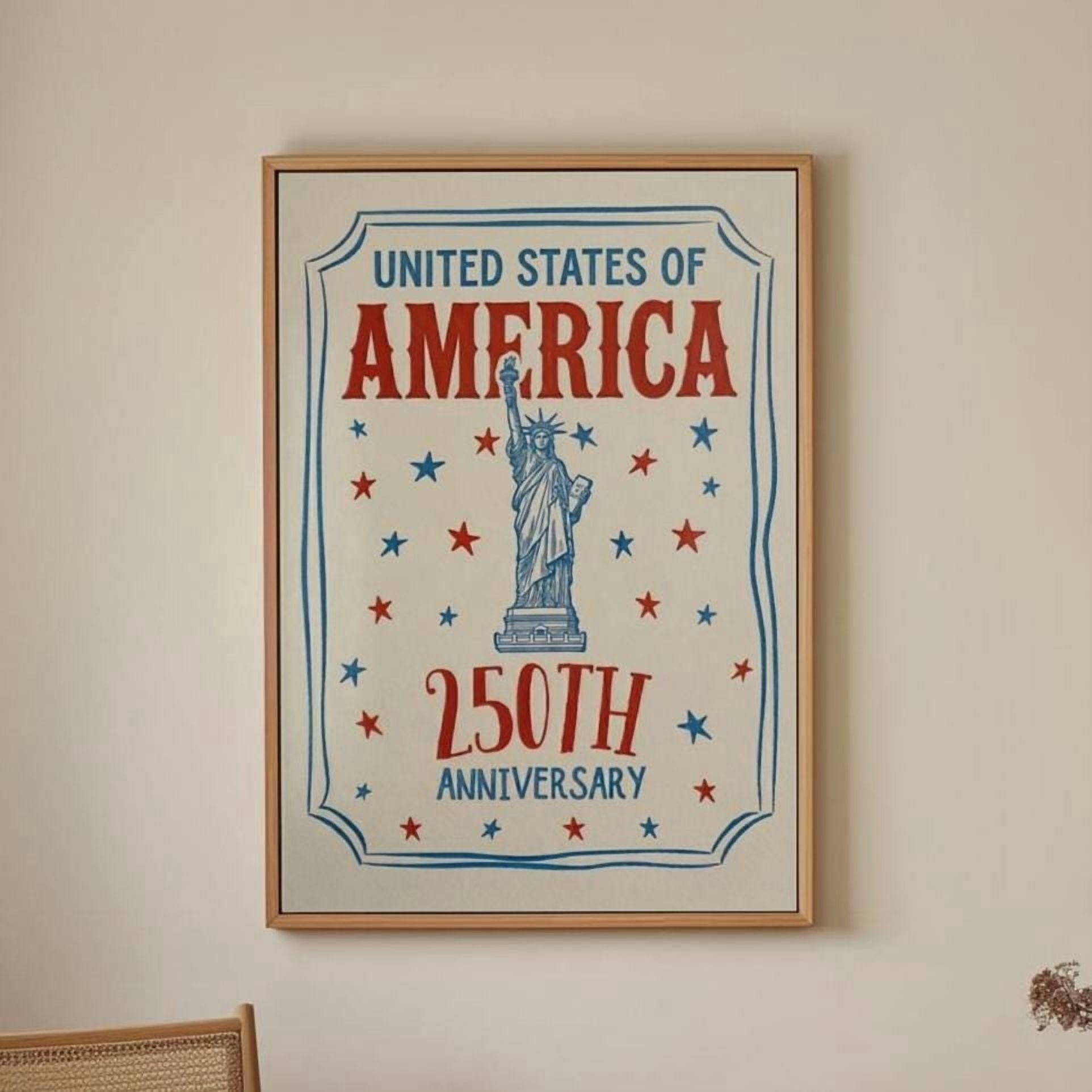 SHIRVA United States Patriotic Poster 250th Anniversary, 250 Years of ...