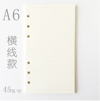 SHISUYAN 45 Sheets Binder Paper A6 Loose Leaf Notebook Paper Lined ...