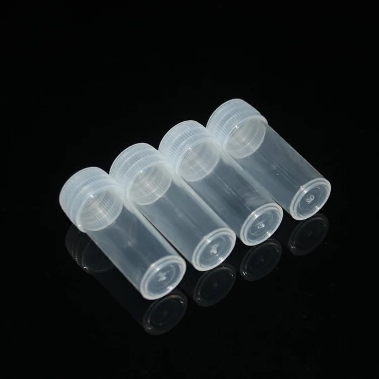SHISUYAN 60pcs 5ml Plastic Freezing Tubes with Screw Cap Transparent ...