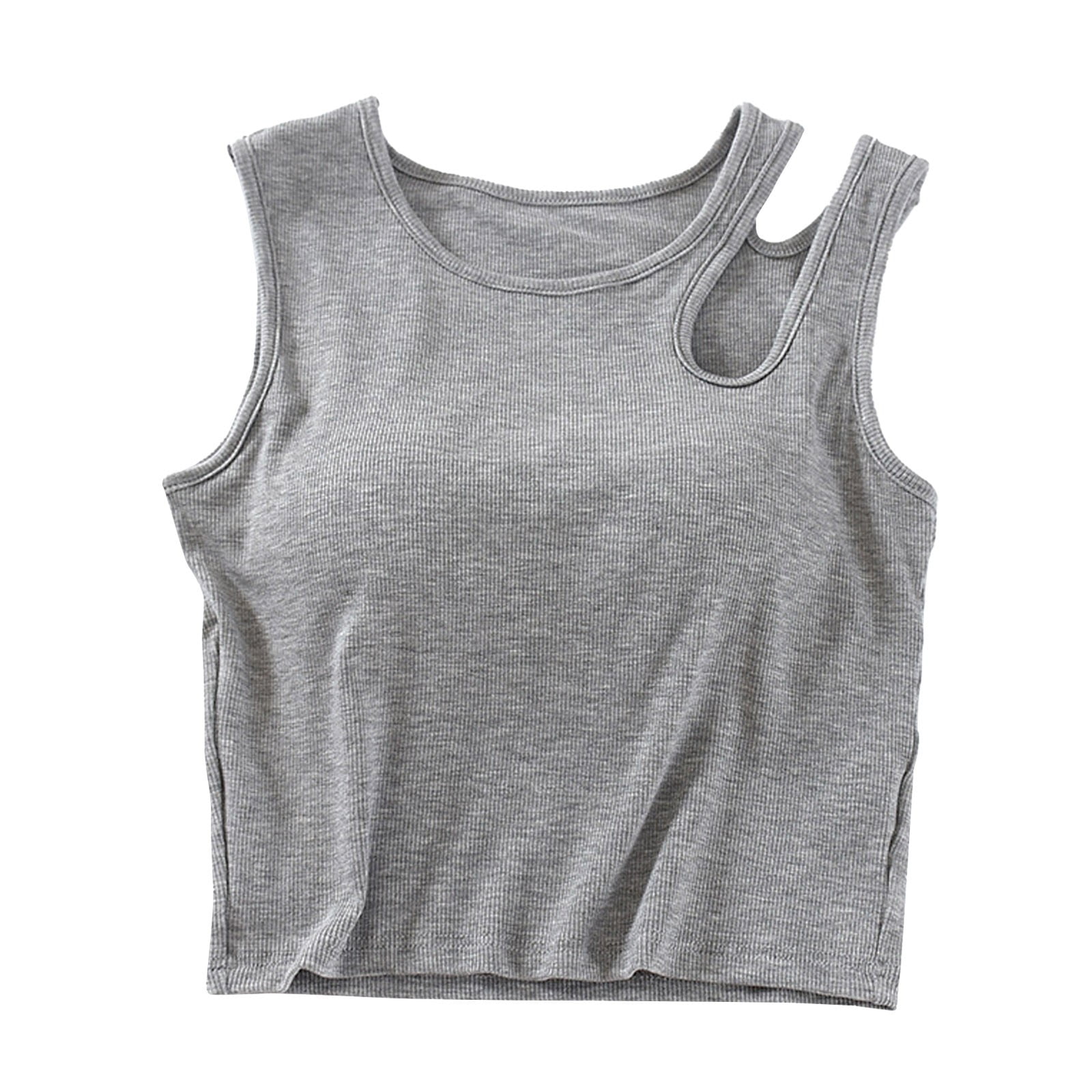 SHITINN Camisoles for Women Petite Rib Top Women Navel Vest with Chest ...