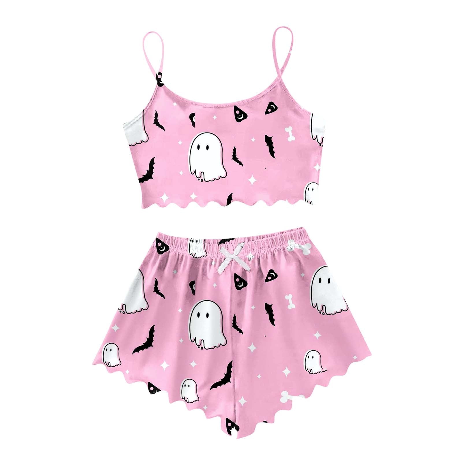SHITINN Women's Patterned Camisole Pajama Set Camping Clothes for Women ...