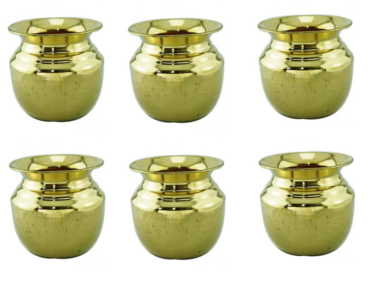 SHIV HOME WORLD Brass Pooja LotaChembukalasham Size No 7150mlSet of 6 ...