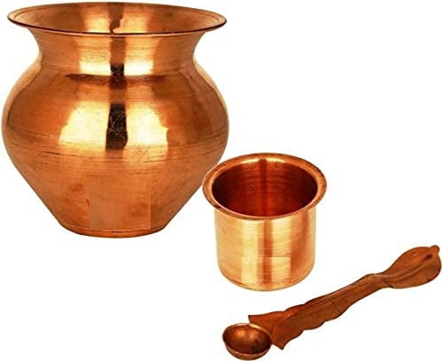 SHIV Home World Copper Panch Patra Copper Kalash for pujaTambe ka lota ...
