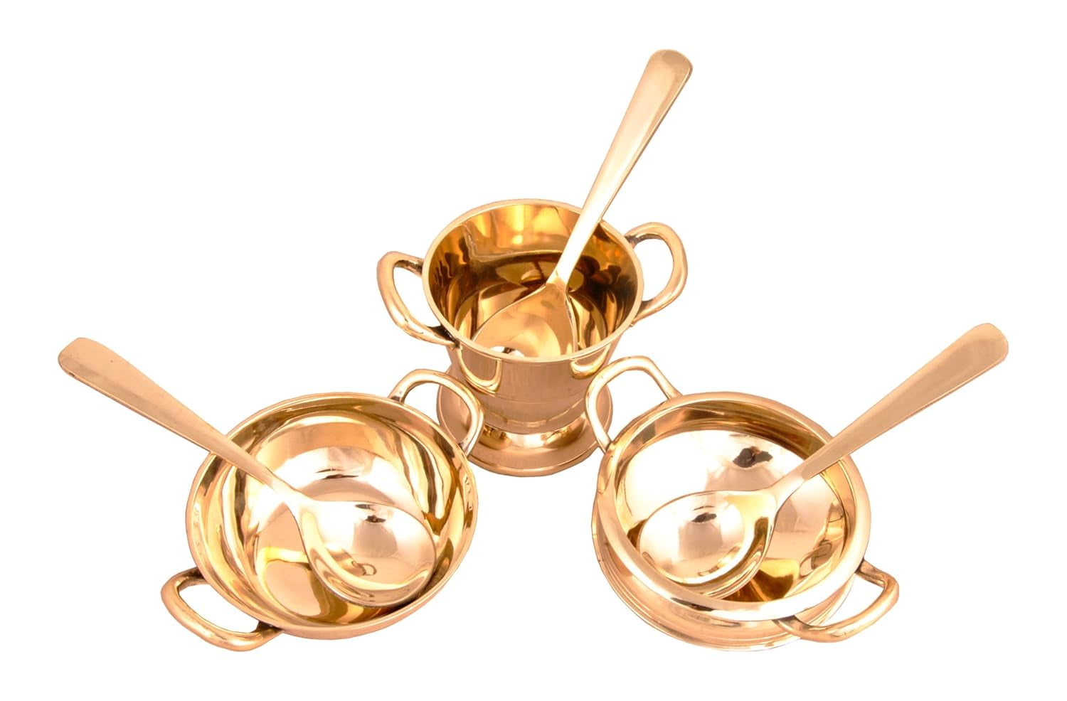 SHIV SHAKTI ARTS Bronze Kansa Serving 6 Pcs Set 1 Handi Casserole1 ...