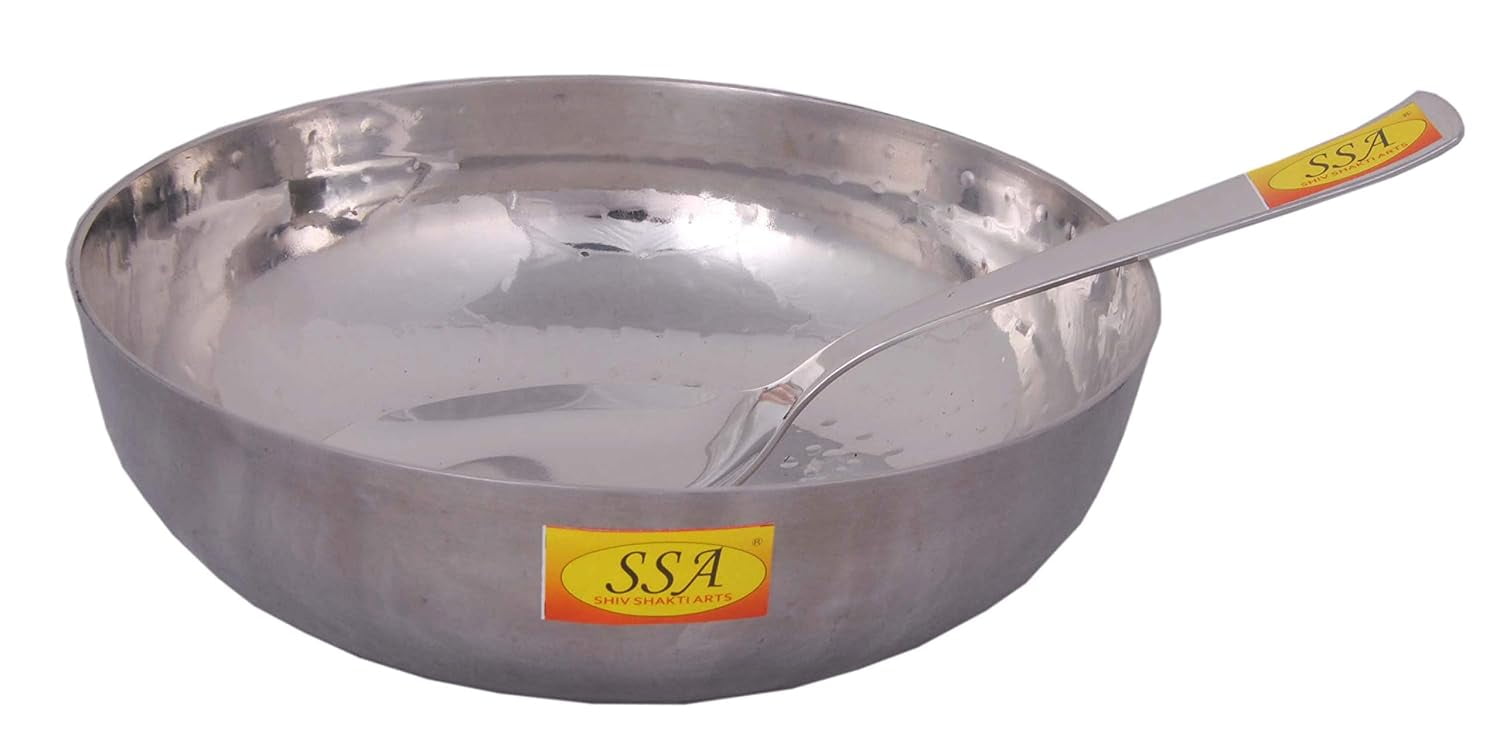 SHIV SHAKTI ARTS Multi Utility Heavy Gauge Stainless Steel Kadhai with ...