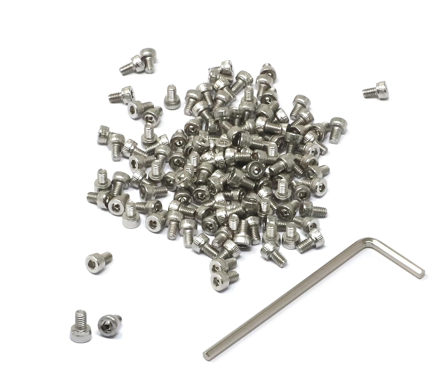 SHIYOU-100 Pcs M2.5 x 4mm Thread Pitch 0.45 mm Stainless Steel 304 Hex ...