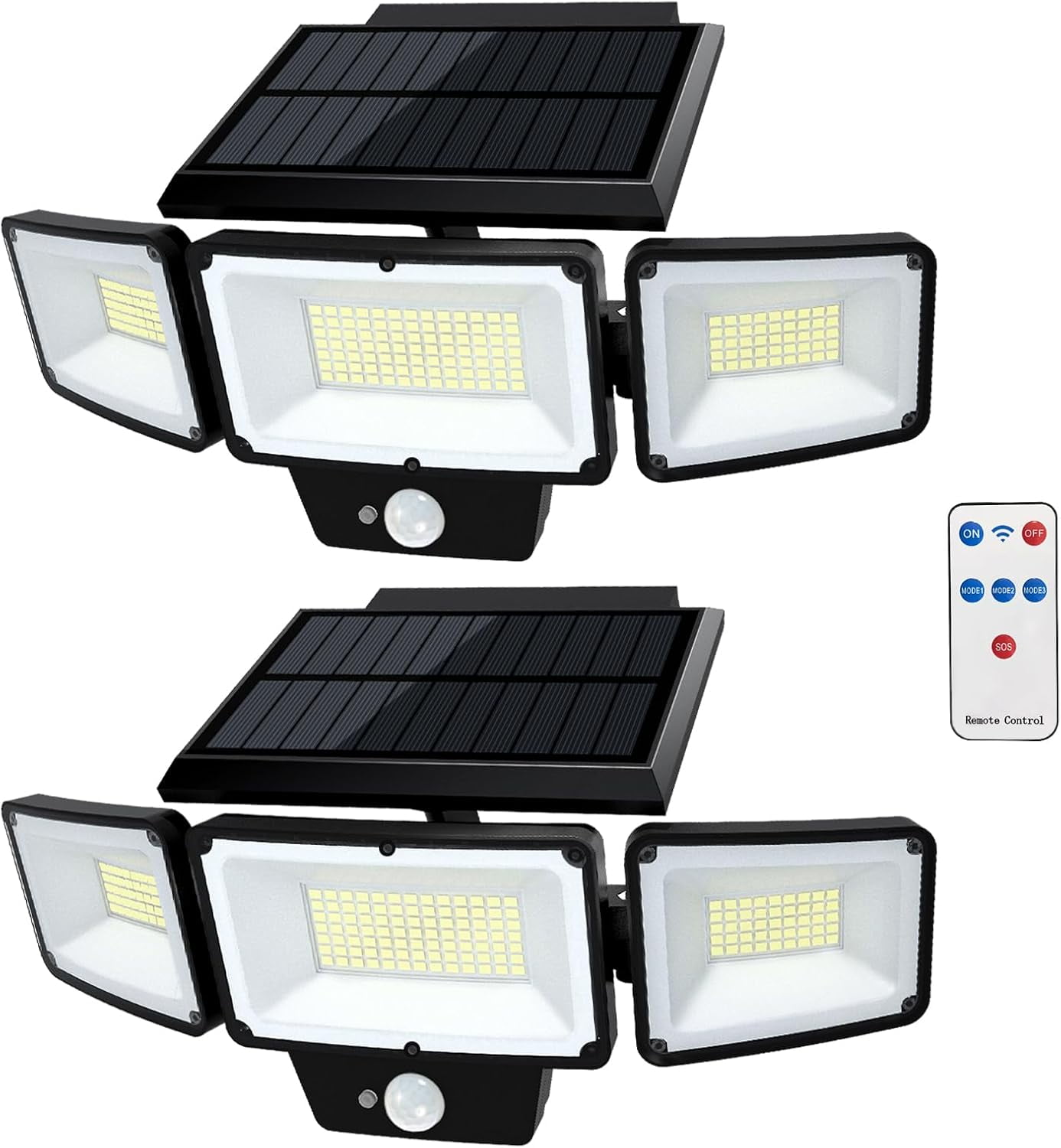 SHIYOU-2 Pack Solar Outdoor Lights with Remote Control, Motion Sensor ...