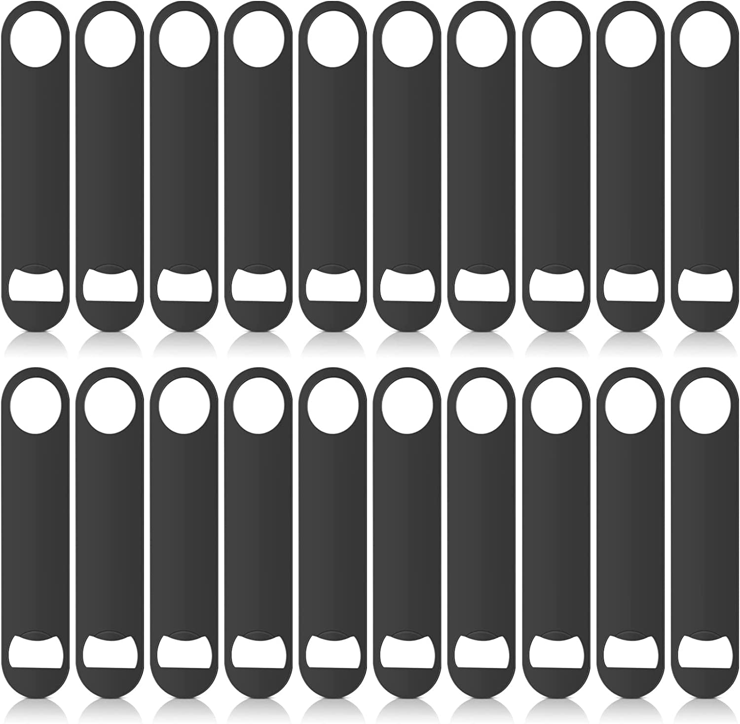 SHIYOU-20 Pack Flat Bottle Opener Bulk 7 Inch Stainless Steel Beer ...