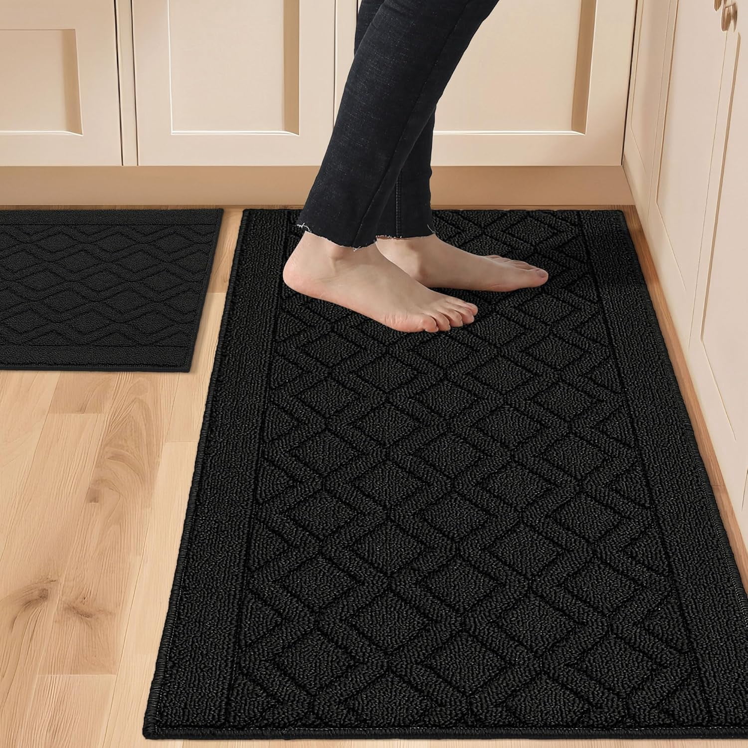 SHIYOU-48x20 Inch/30X20 Inch Kitchen Rug Mats Made of 100% ...