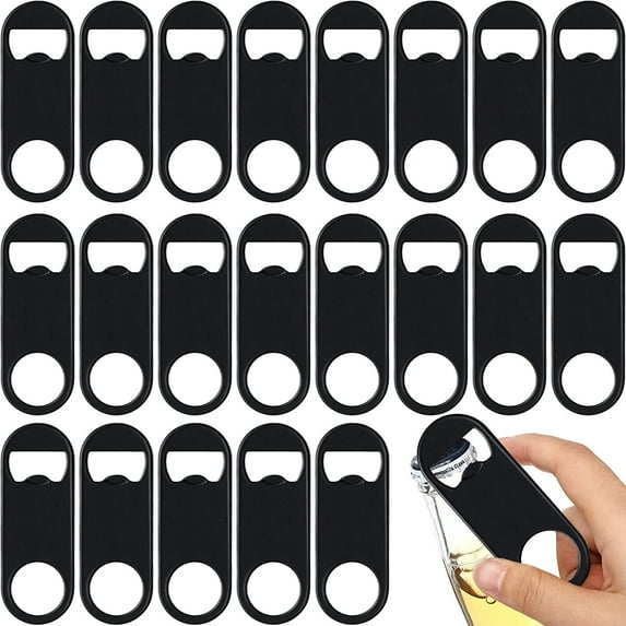 SHIYOU-50 Pcs Bottle Openers Stainless Steel Flat Bottle Opener Bulk 3. ...