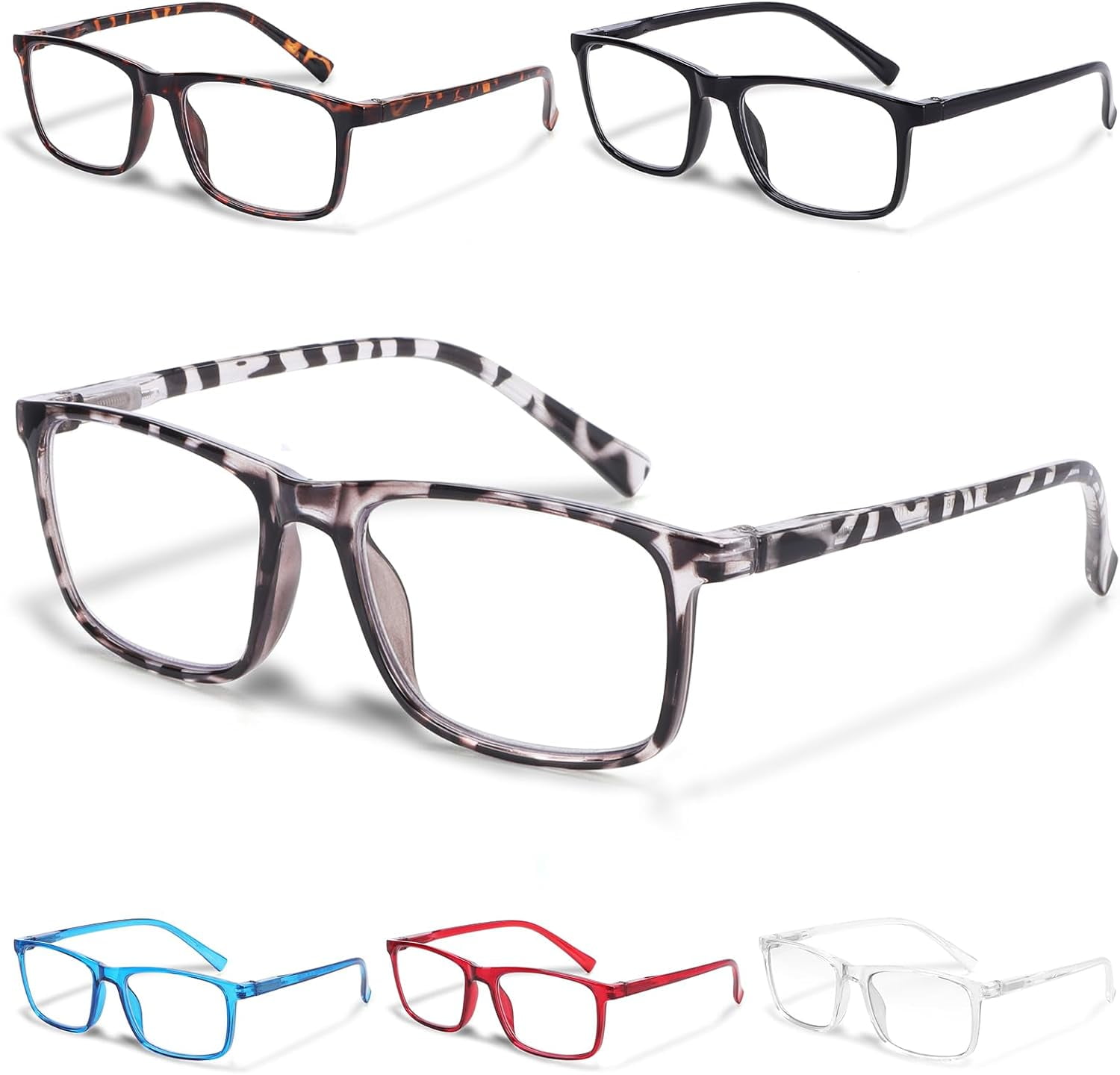 SHIYOU-6 Pack Reading Glasses for Men Blue Light Blocking Glasses ...