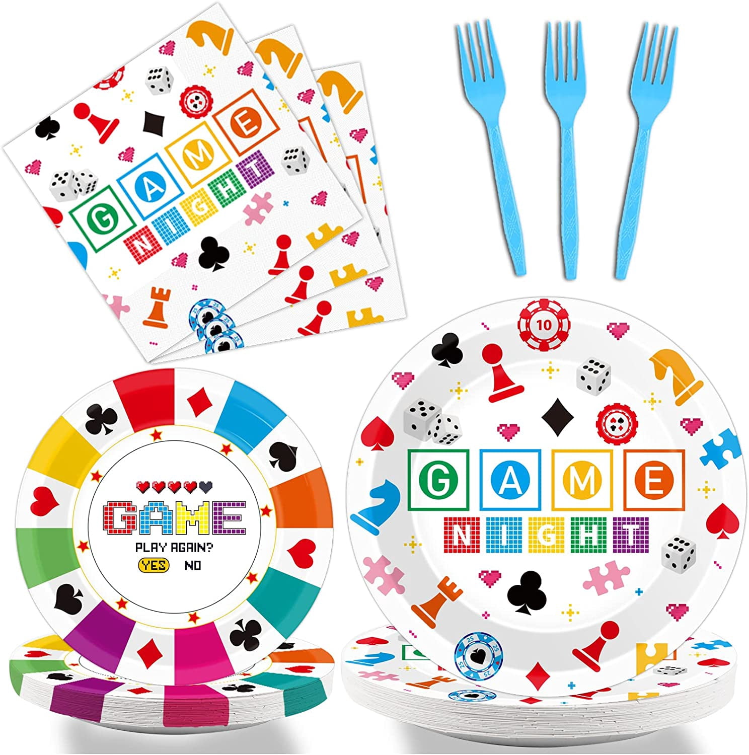 SHIYOU-96 Pcs Family Game Night Party Supplies Gaming Party Decoration ...