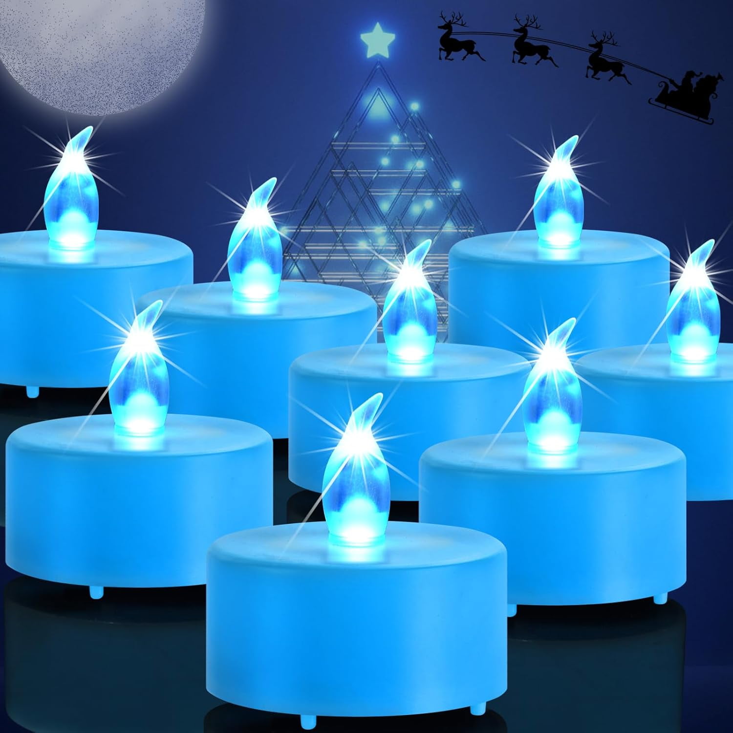 SHIYOU-Battery Operated Tea Lights Candles,Flameless Led Electric Fake ...