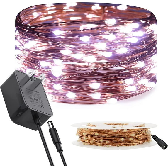 SHIYOU-Copper Wire Fairy Lights Plug in 33 Ft 100 LED String Lights ...