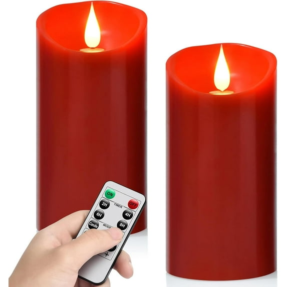 SHIYOU-Flameless Battery Operated LED Candles 3D Wick with10key Button ...
