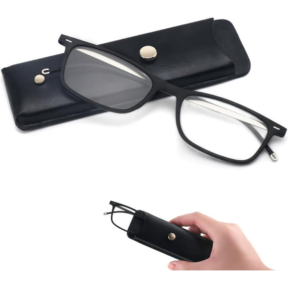 SHIYOU-Full-Size Flat Folding Reading Glasses for Men Women, Block Blue ...