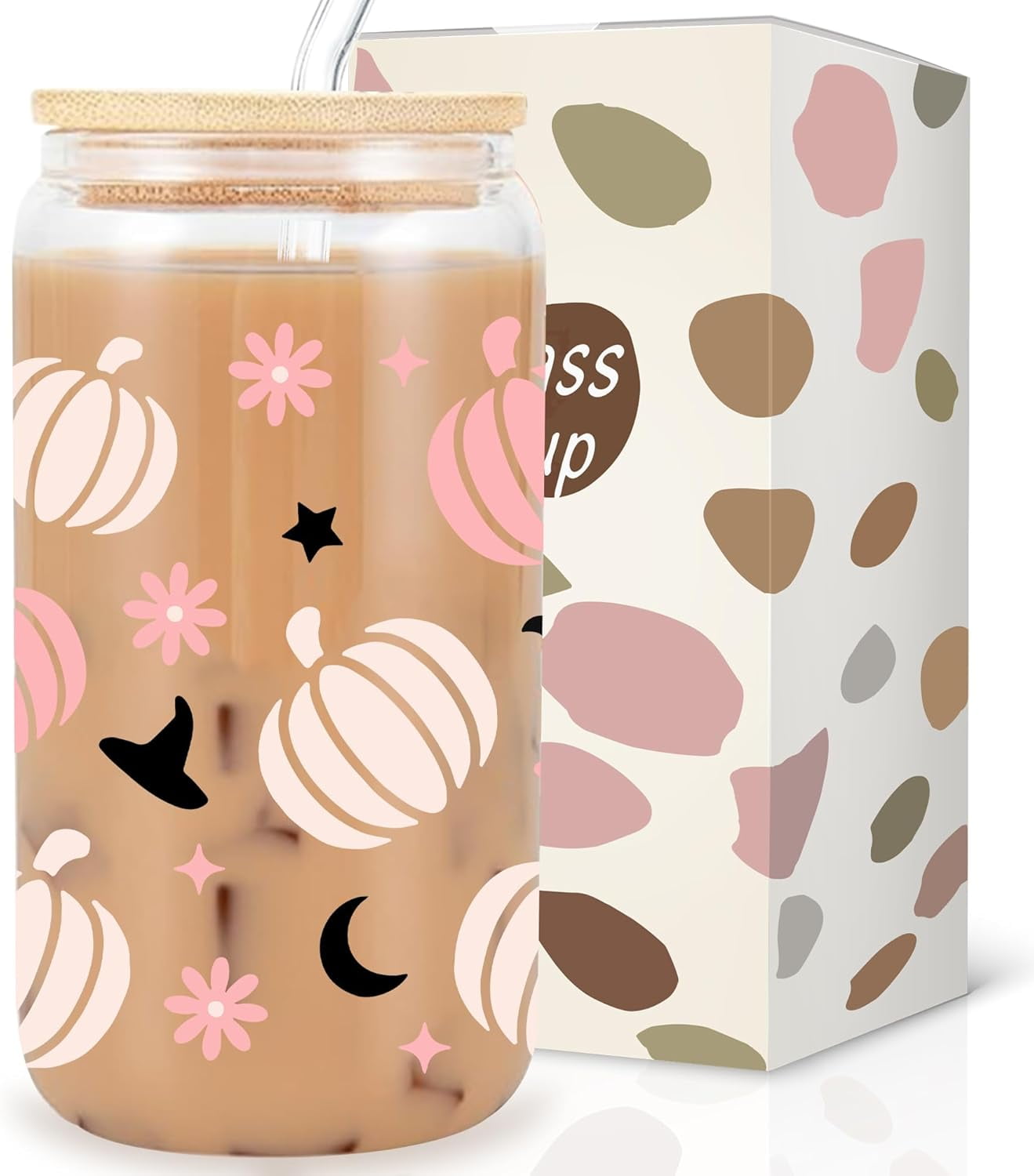 SHIYOU-Gothic Bat Halloween Iced Coffee Can Glass, 16 oz Gothic Bat Cup ...