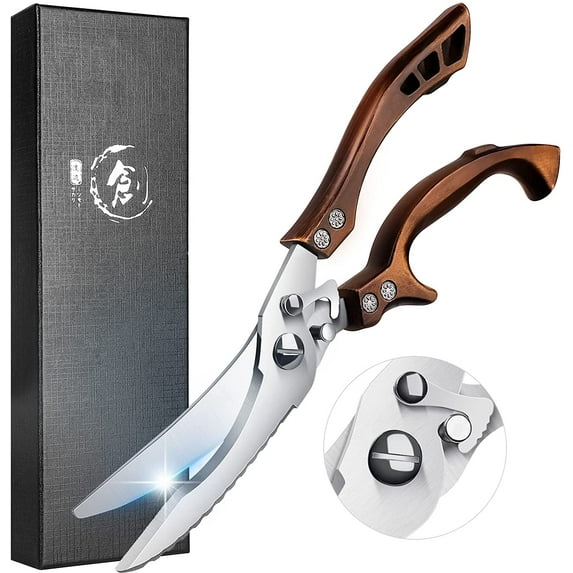 SHIYOU-Heavy Duty Poultry Shears with Serrated Edge - For Chicken, Bone ...