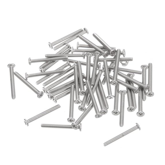 SHIYOU-M1.4-0.3 x 12mm 100Pcs Flat Round Head Screws 304 Stainless ...