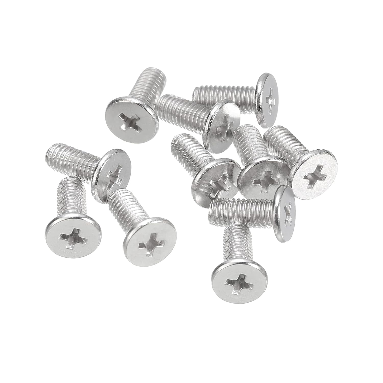 SHIYOU-M5-0.8 x 12mm 50Pcs Flat Round Head Screws 304 Stainless Steel ...