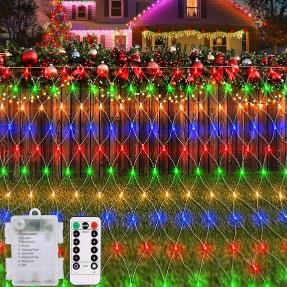 SHIYOU-Patio Garden Net Light String Led Outdoor Waterproof Battery ...