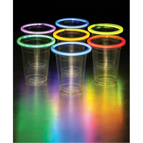 SHIYOU-Plastic Party Cups with Glow Stick Rim, Light Up Cups, Beer Pong ...