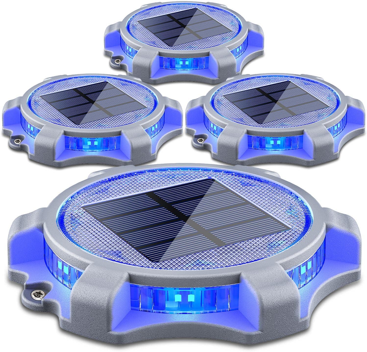 SHIYOU-Siedinlar Solar Deck Lights Outdoor 2 Modes LED Driveway Markers ...