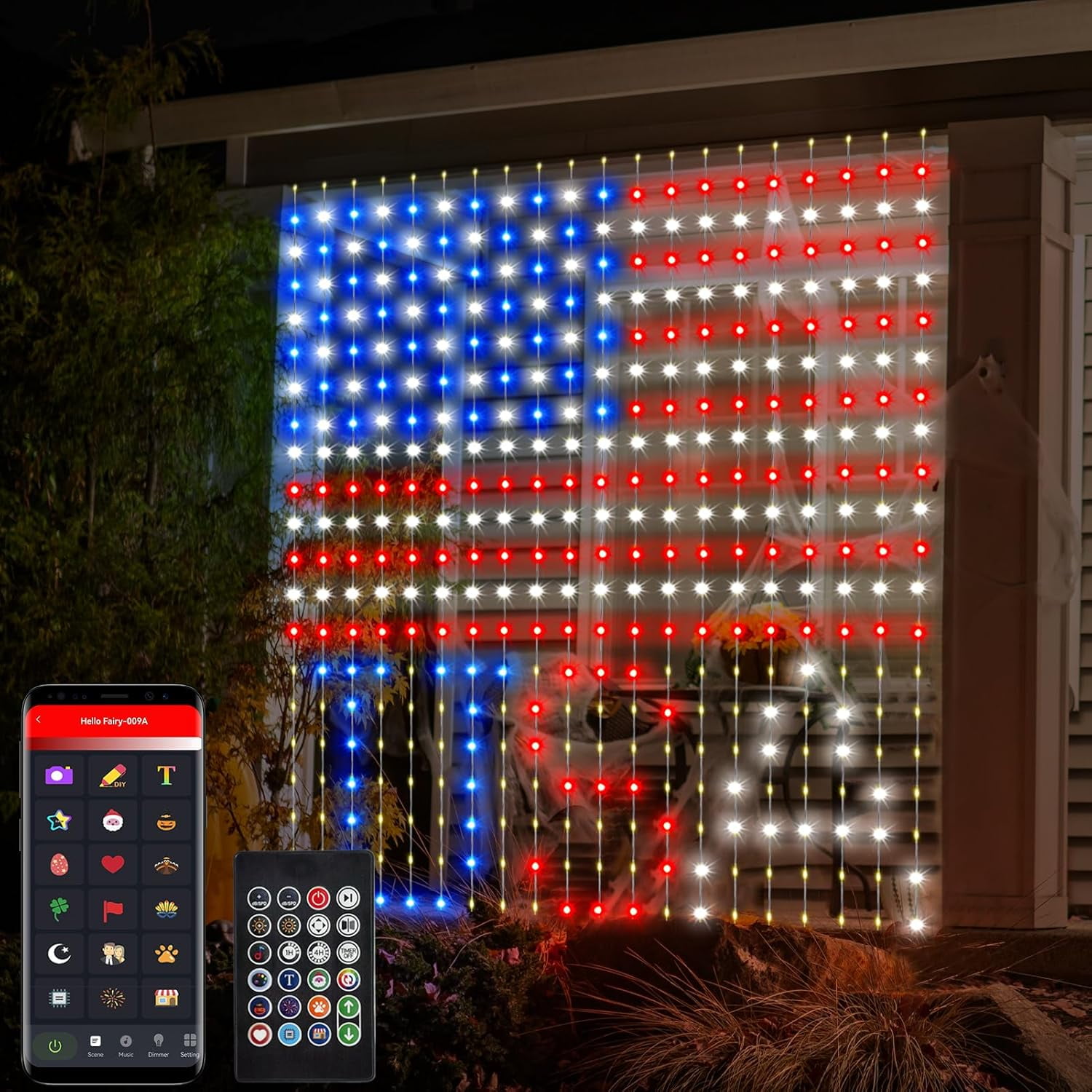 SHIYOU-Smart Curtain Lights Plug in, 400 LED Curtain Fairy Lights 6.6Ft ...