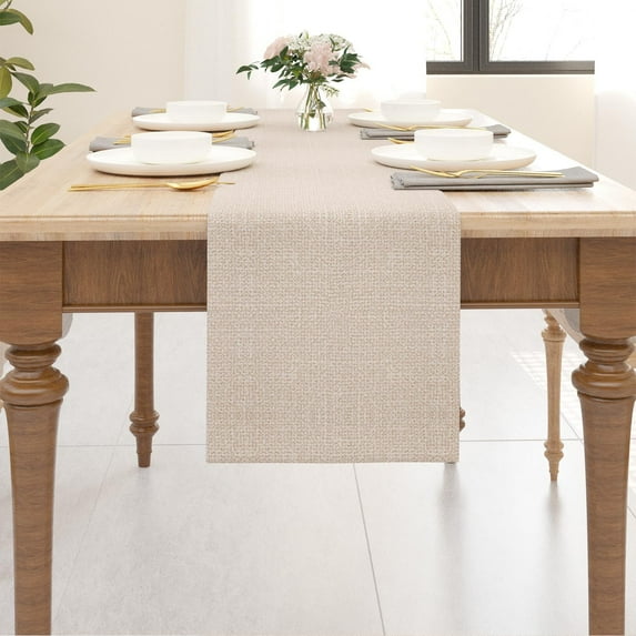 SHIYOU-Soft Caddice Faux Linen 2 Piece Fabric in 1 Table Runner, eco ...