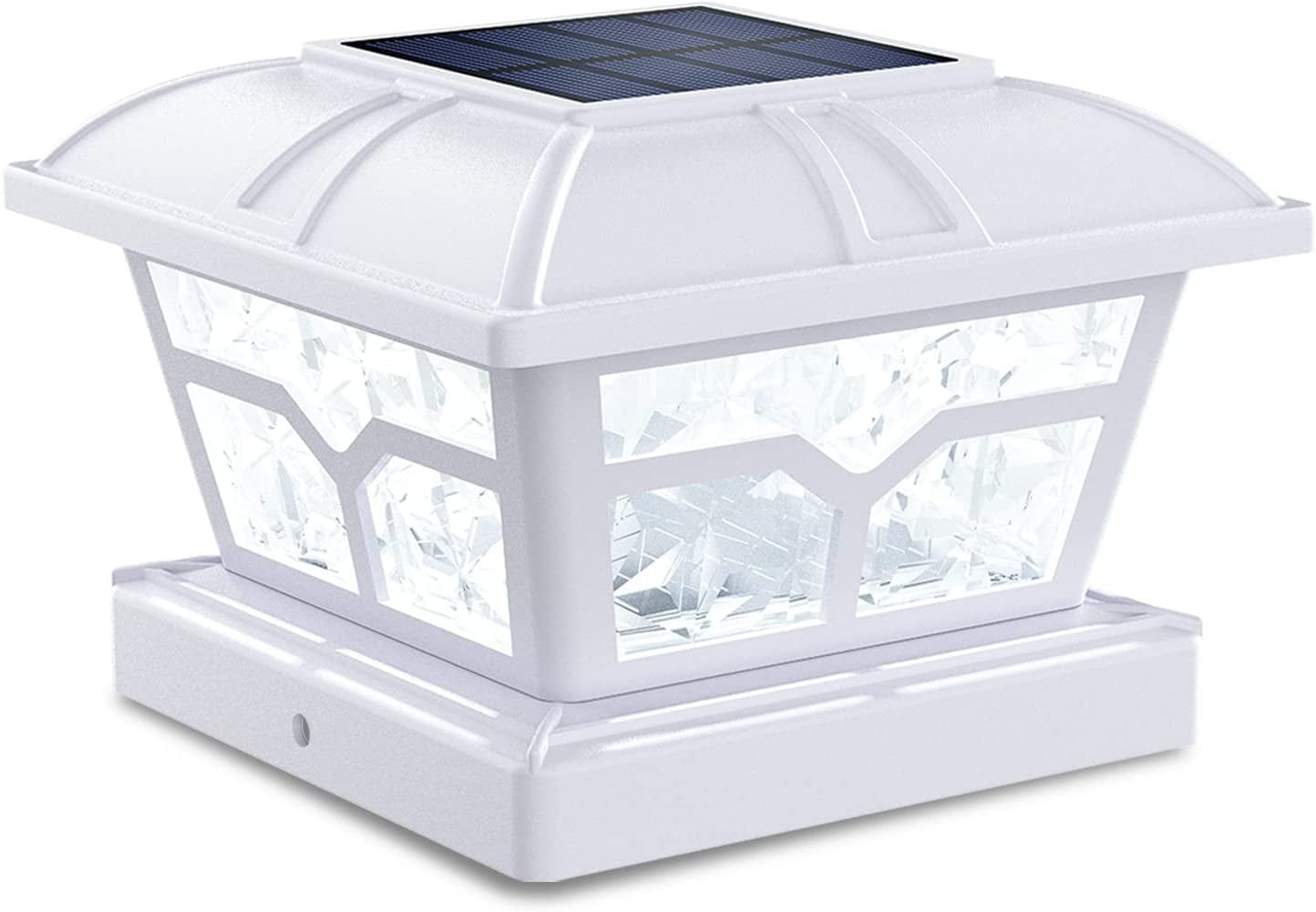 SHIYOU-Solar Post Cap Lights Outdoor 2 Color Modes 8 LEDs for 4x4 5x5 ...