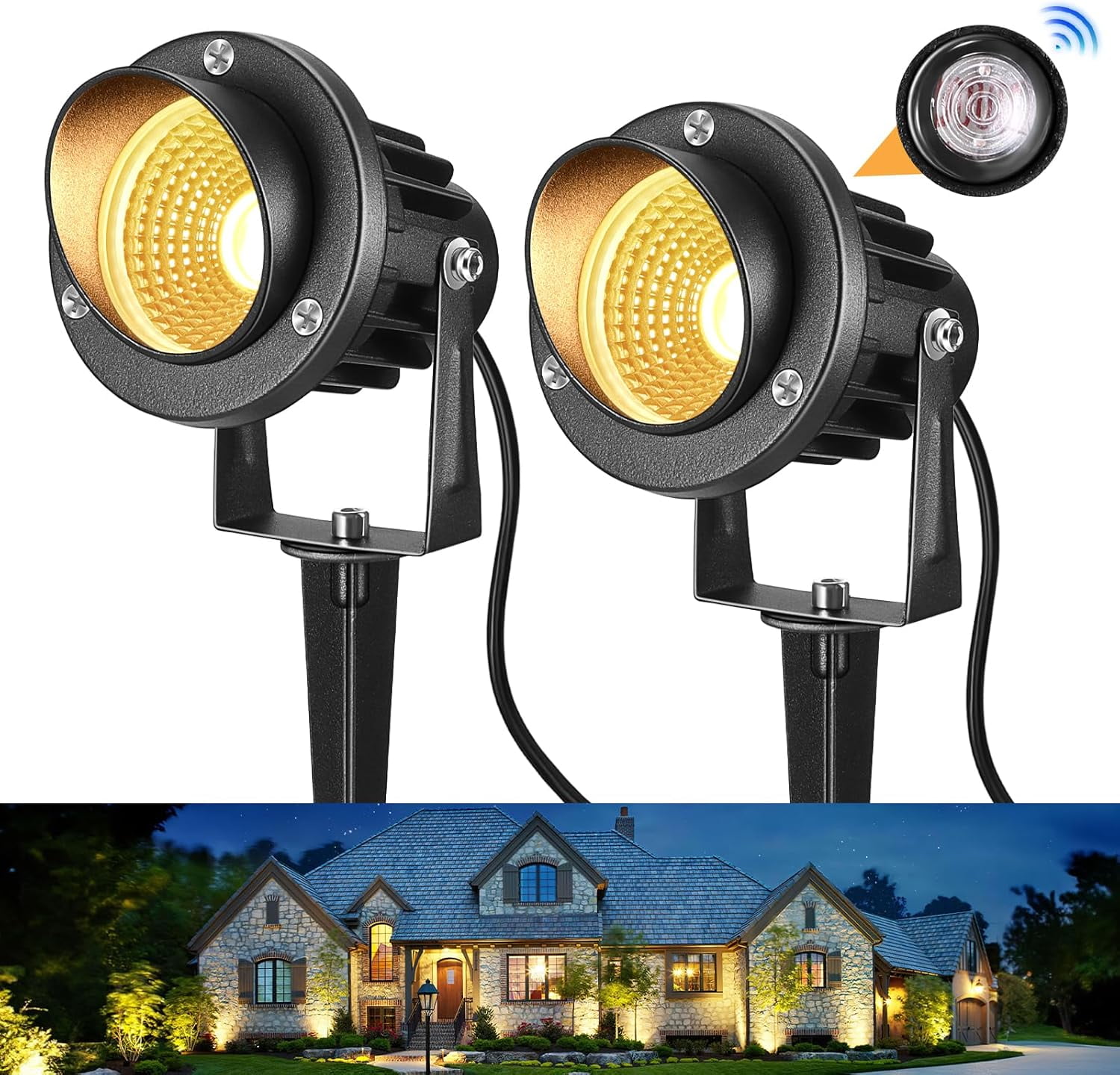 SHIYOU-Spot Lights - 8W Dusk to Dawn Outdoor Spotlights for Yard ...