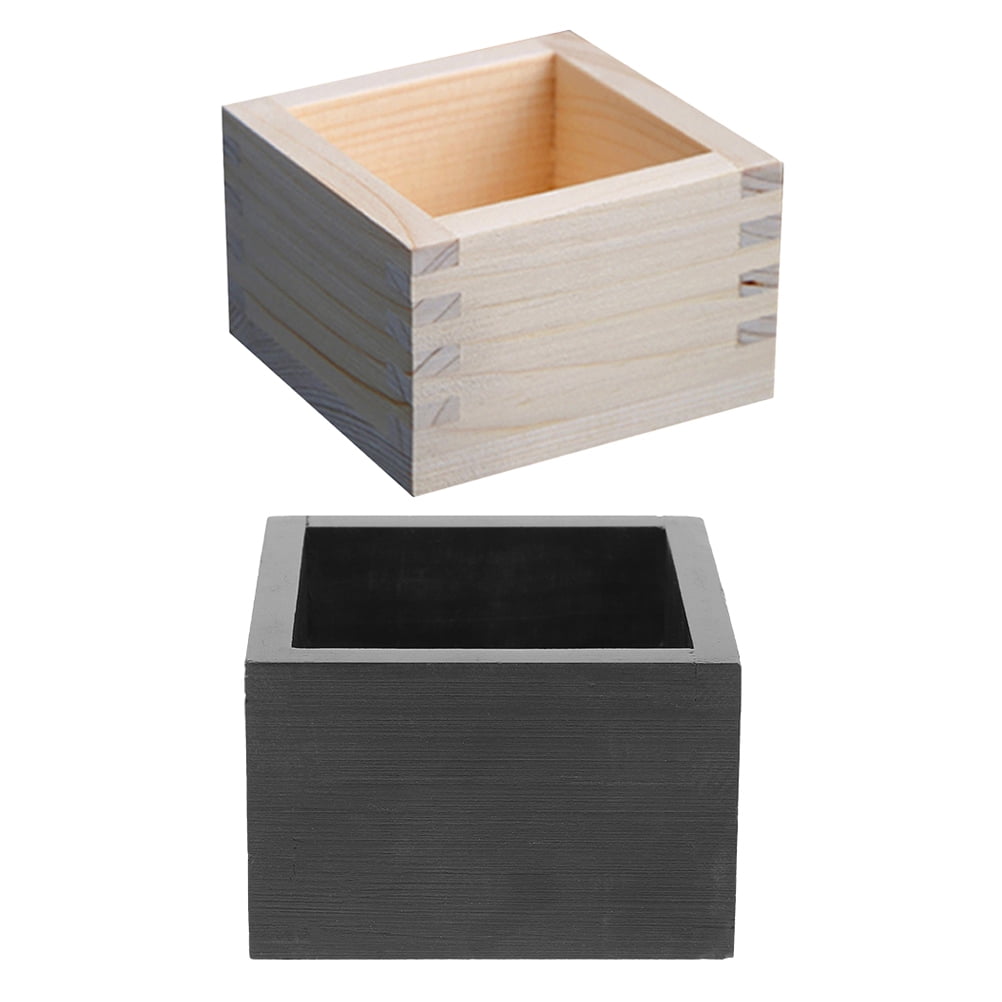 SHIYUU 2pcs Japanese Sake Cup Box Wooden Square Box Japanese Sushi ...