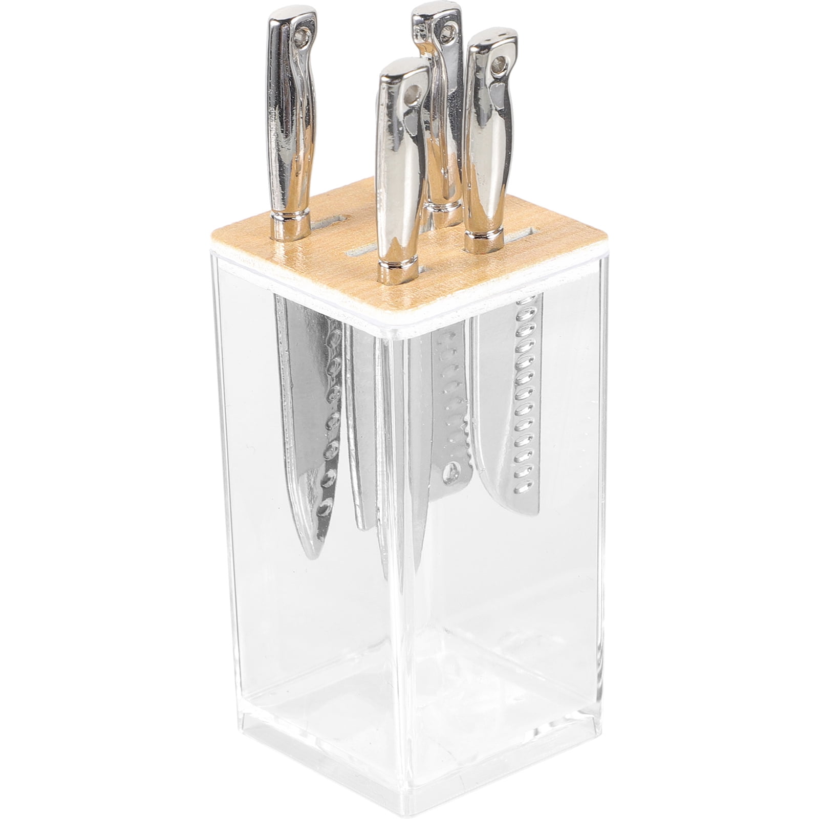 SHIYUU Mini Kitchen Knives Set w/ Shelf for Dollhouse Furniture ...