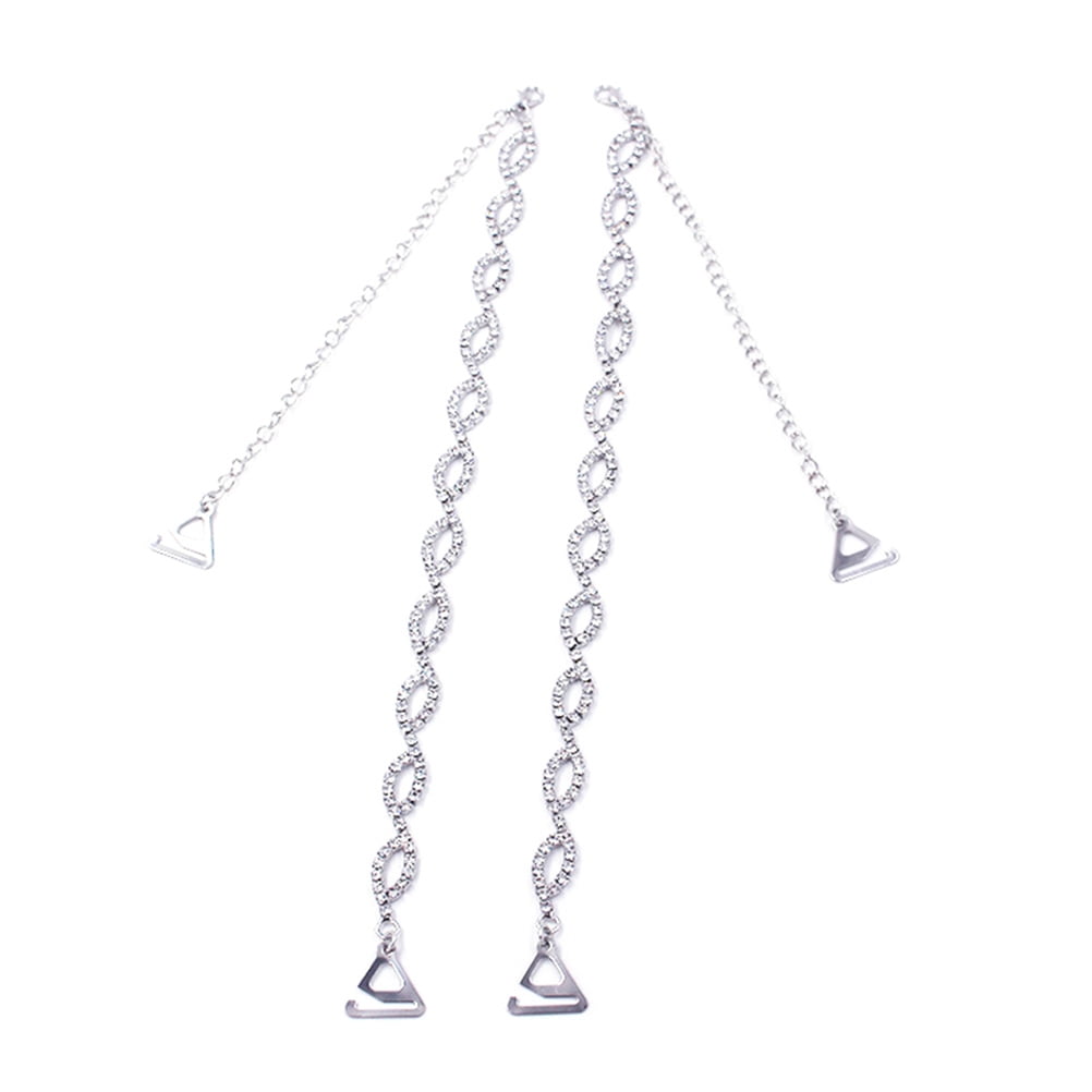 SHIYUU Rhinestone Bra Strap Adjustable Non-Skid Shoulder Chain for ...