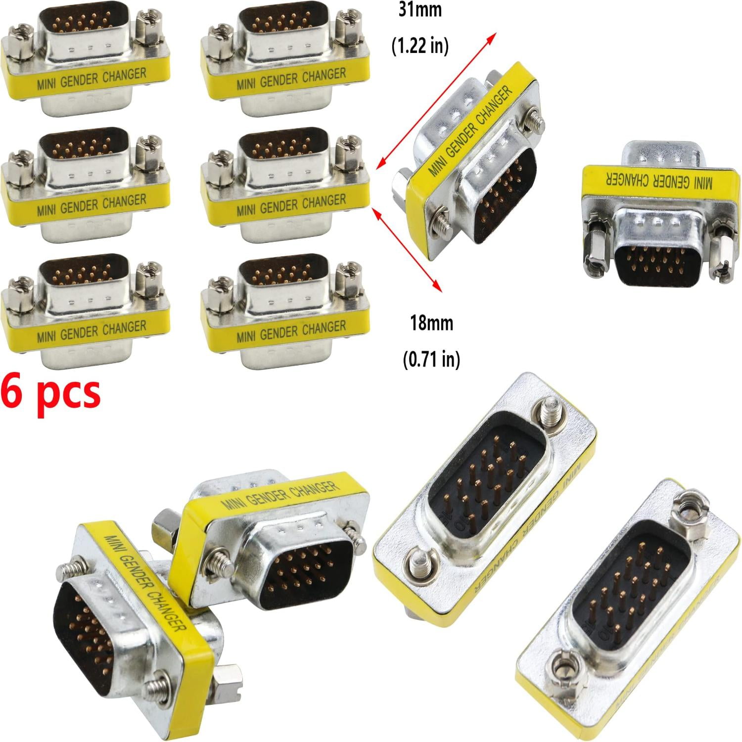 SHLPAIL Female DB25 25-Pin Serial Port Mini Gender Changer Coupler ...