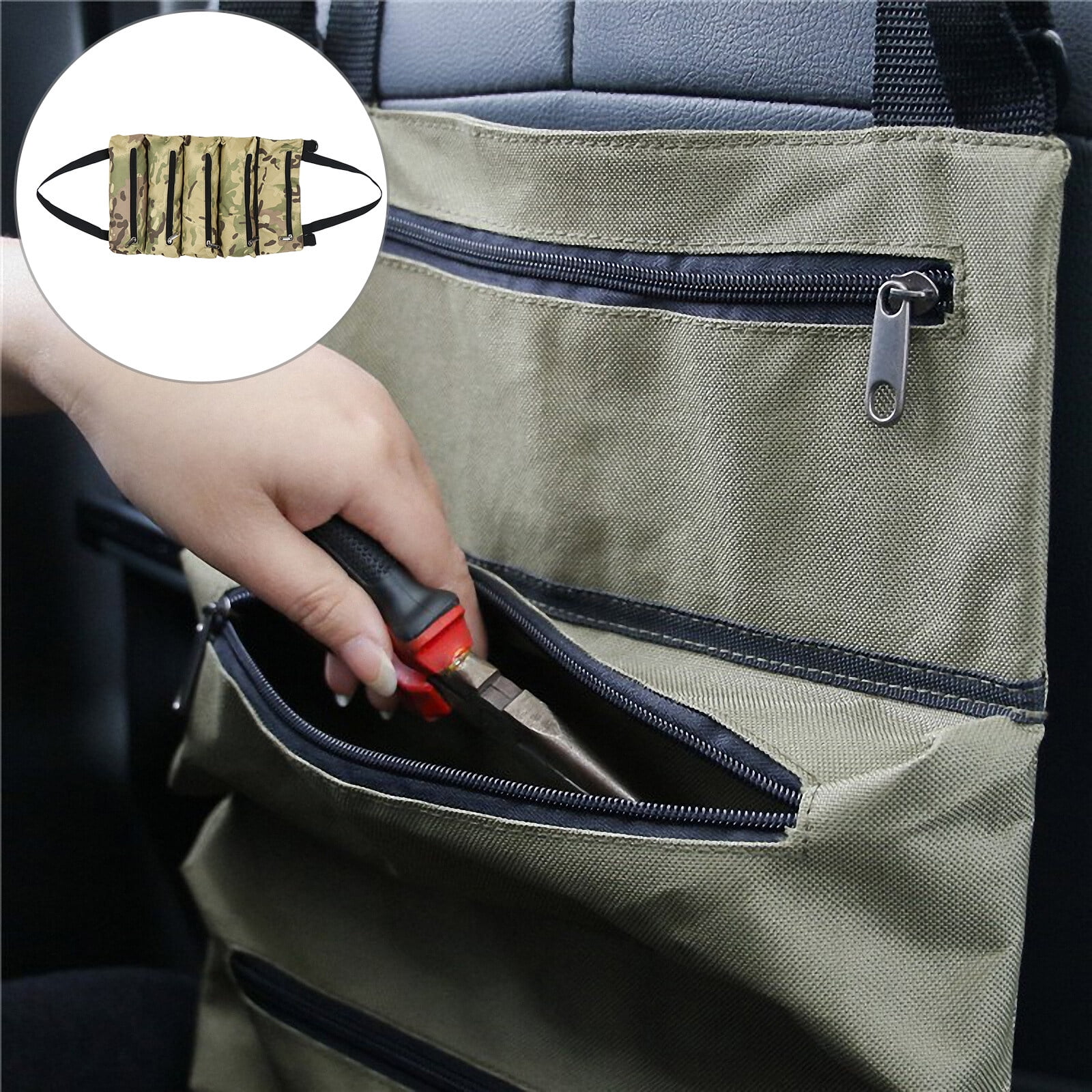 SHLT Mall Tool Storage Bag Car Hanging Tool Pouch Storage Bag with 5 ...
