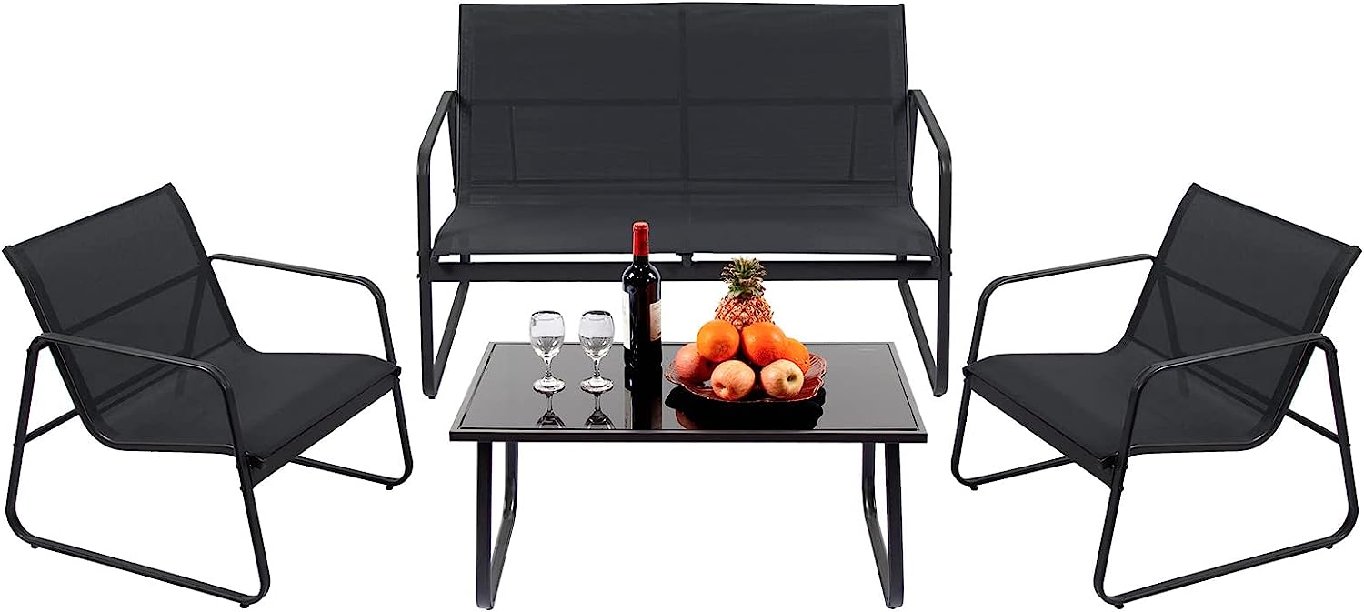 SHMAMT 4-Pieces Patio Furniture Set Patio Furniture Outdoor Furniture ...