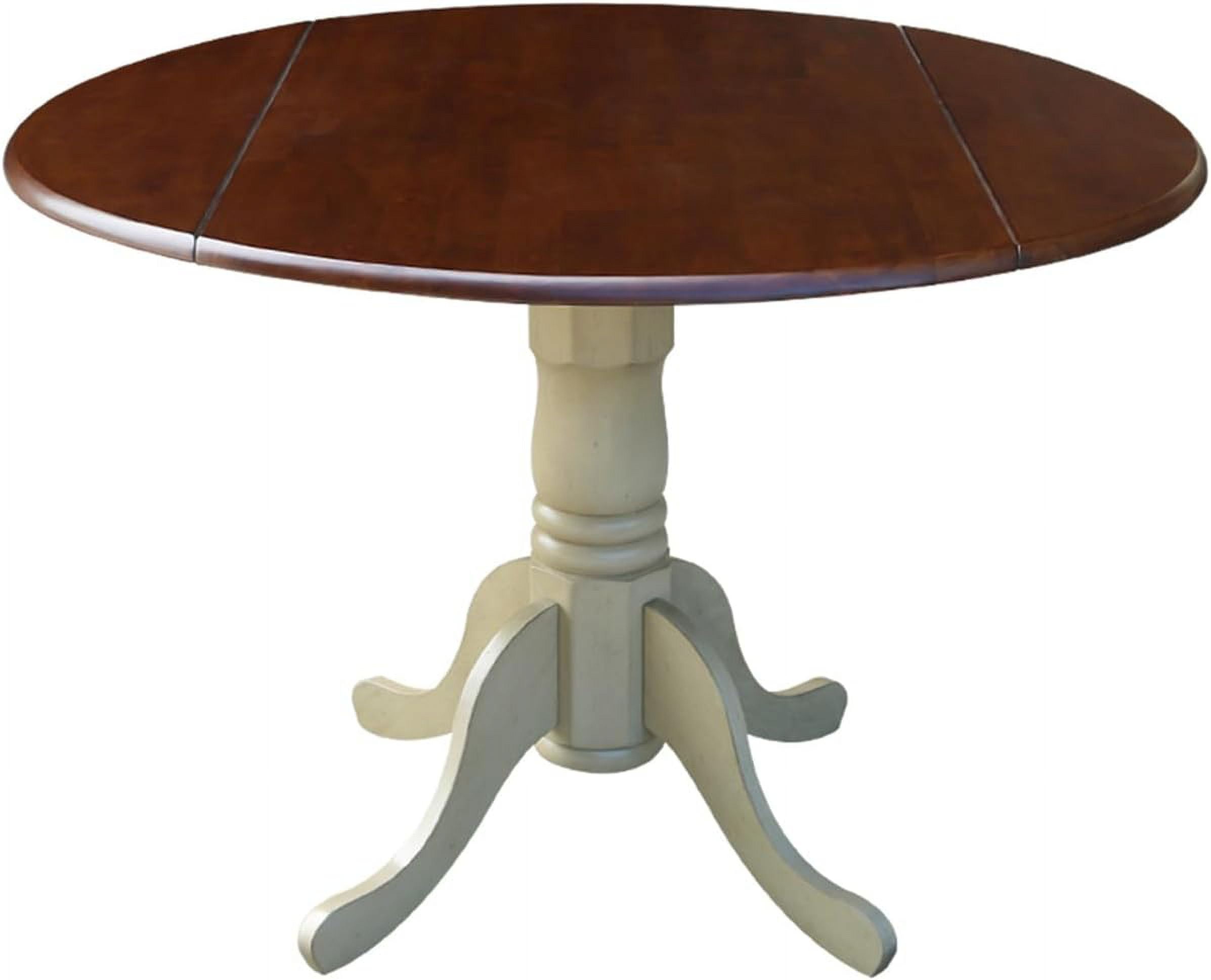 SHMAMT 42-inch Round Dual Drop Leaf Ped Table, Oak - Walmart.com