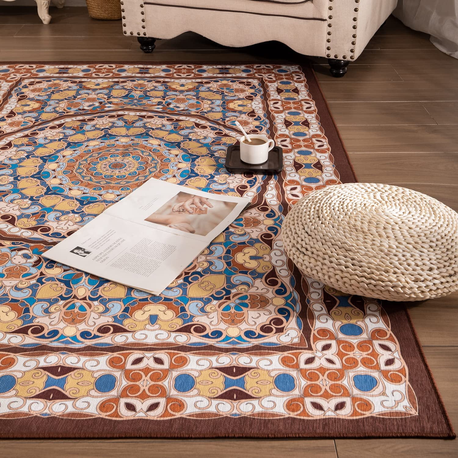 SHMAMT 5×8 Ft Area Rugs Non-Shedding Washable Rug, Bedroom Living Room ...