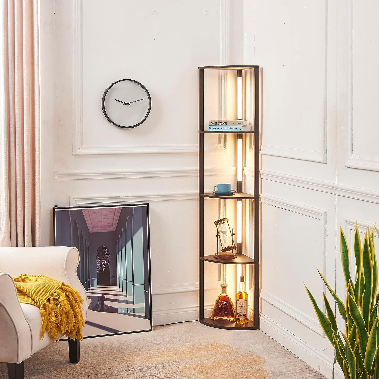 SHMAMT Fancy Plus 64" Display Shelf with Dimmable LED Floor Lamps ...