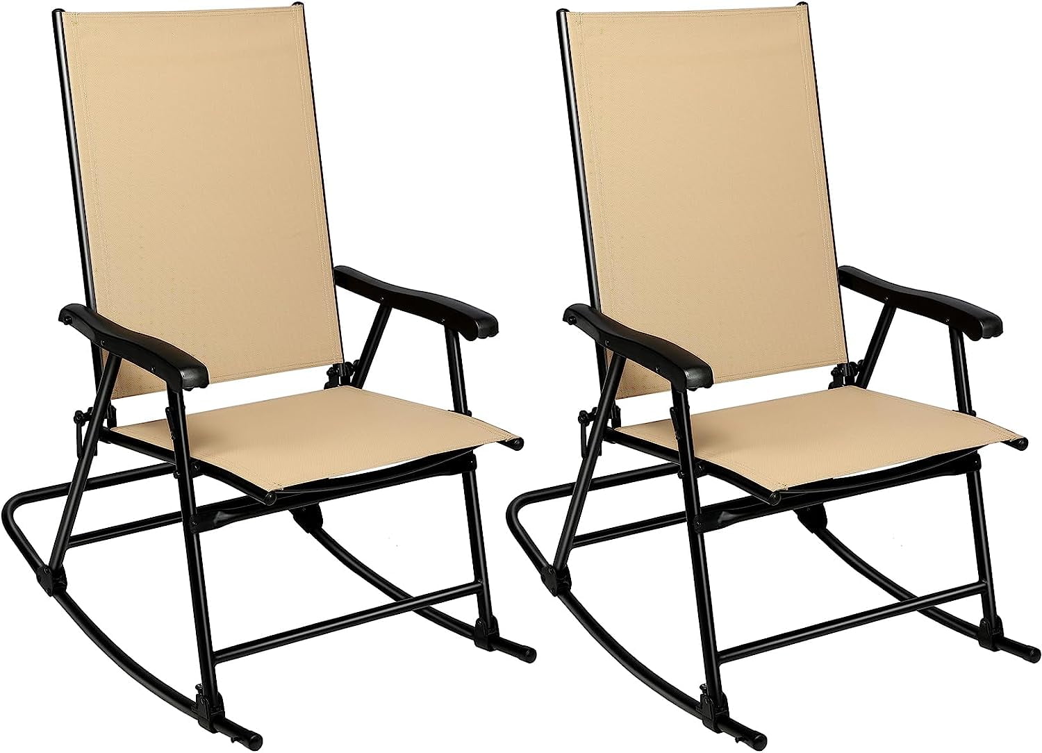 SHMAMT Folding Patio Rocking Chairs for Garden, Backyard, Porch, 300lb ...