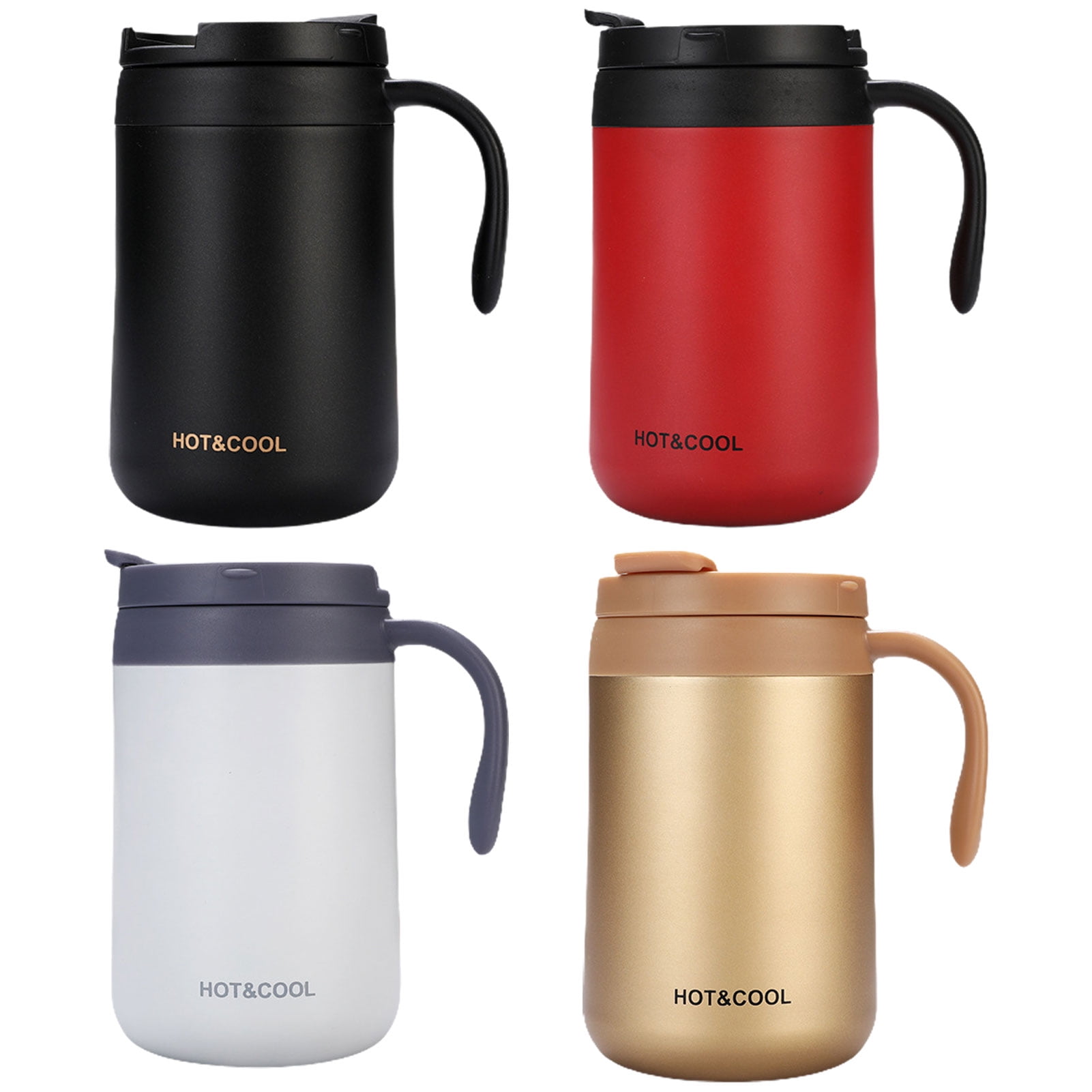 SHNETY 500ML Insulated Travel Mug with Lid Handle Portable Reusable ...