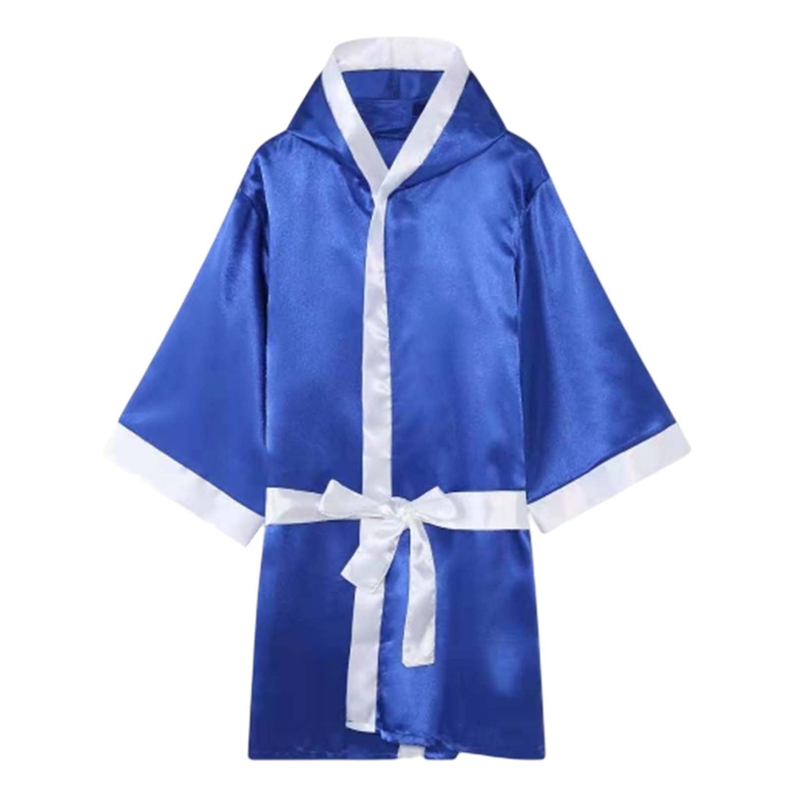 SHNETY Boxing Robe Silky Comfortable Loose Fit Long Sleeve Hooded Show ...