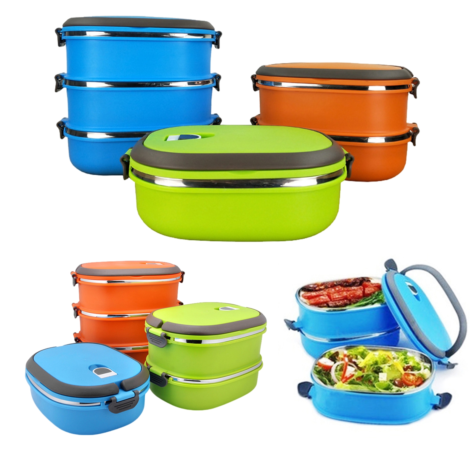 SHNETY Stainless Steel Lunch Box Insulation Thermal Bento Box Portable ...