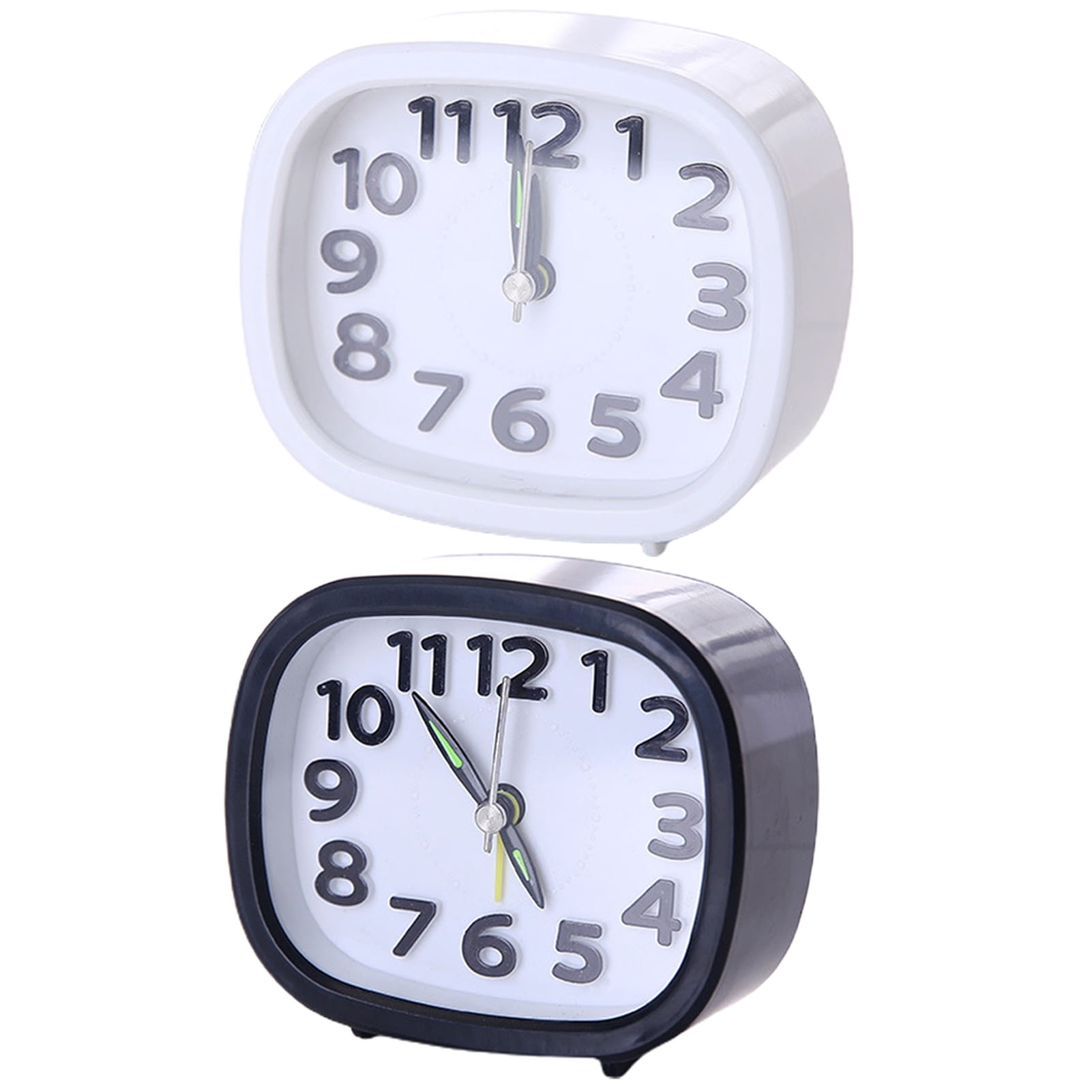 SHNETY Table Clock Low Noise Multi-functional Round Small Bedside ...