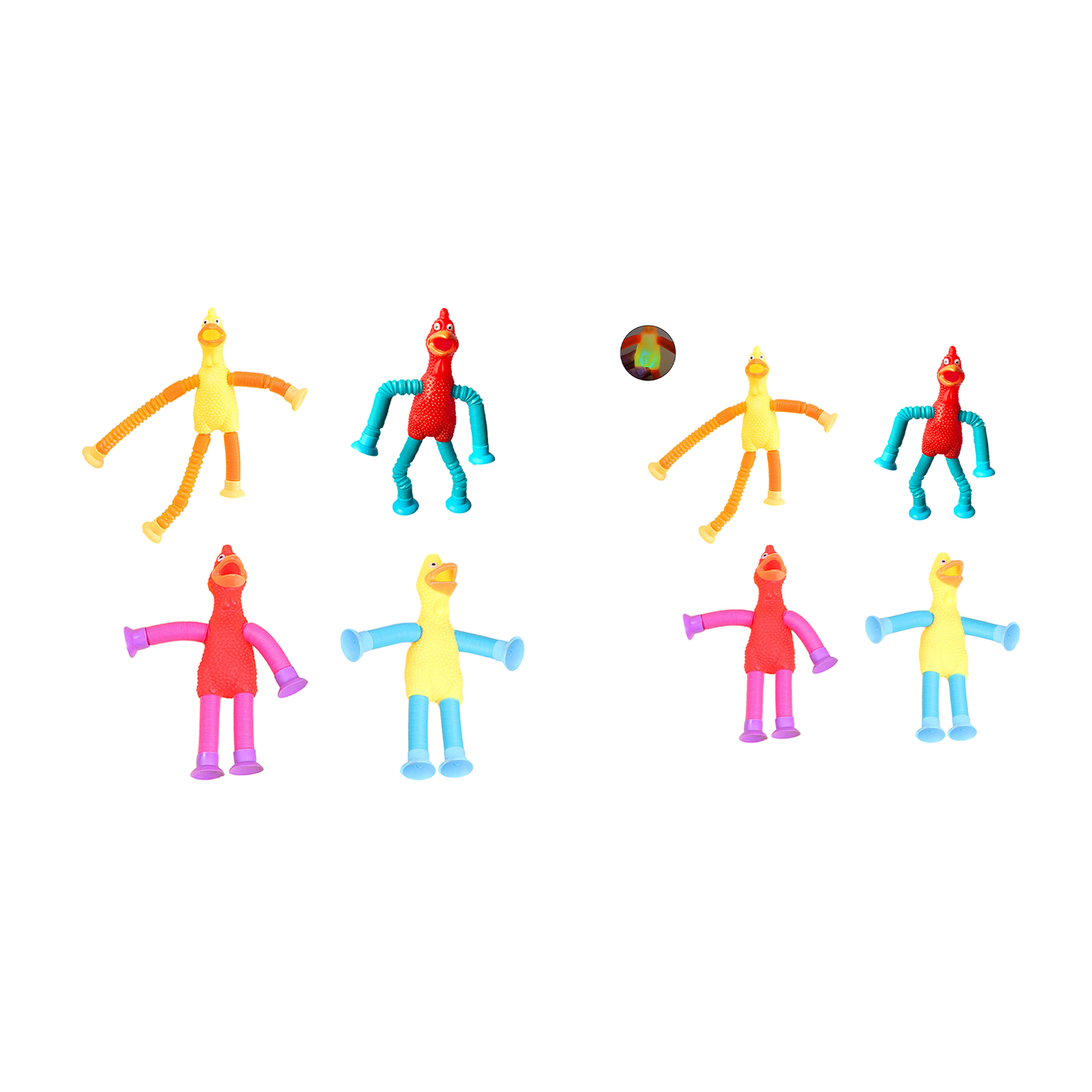 SHNETY Telescopic Chicken Toy Suction Cup Fidget Toy Shape Changing ...