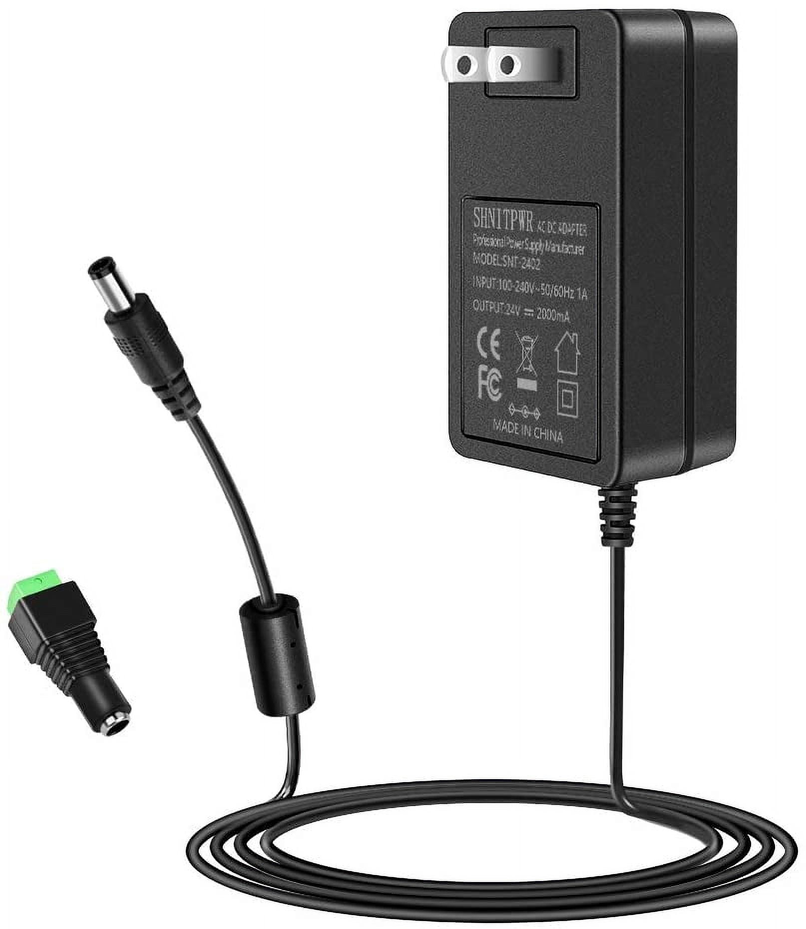 SHNITPWR 24V DC Power Supply Adapter 24 Volt 2A 48W AC to DC Converter Transformer 100~240V AC ...