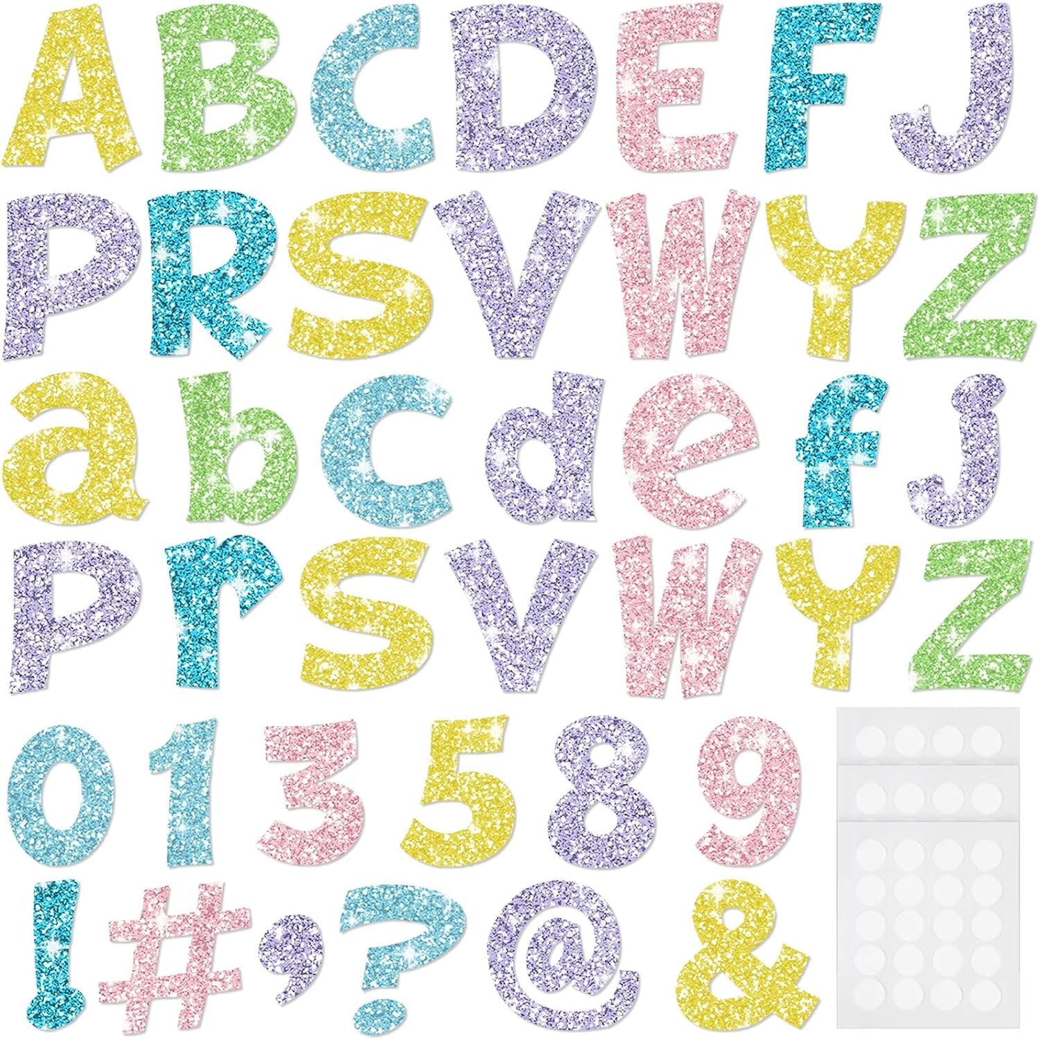 SHNWU 216 Pcs Glitter Bulletin Board Letters for Classroom Numbers ...
