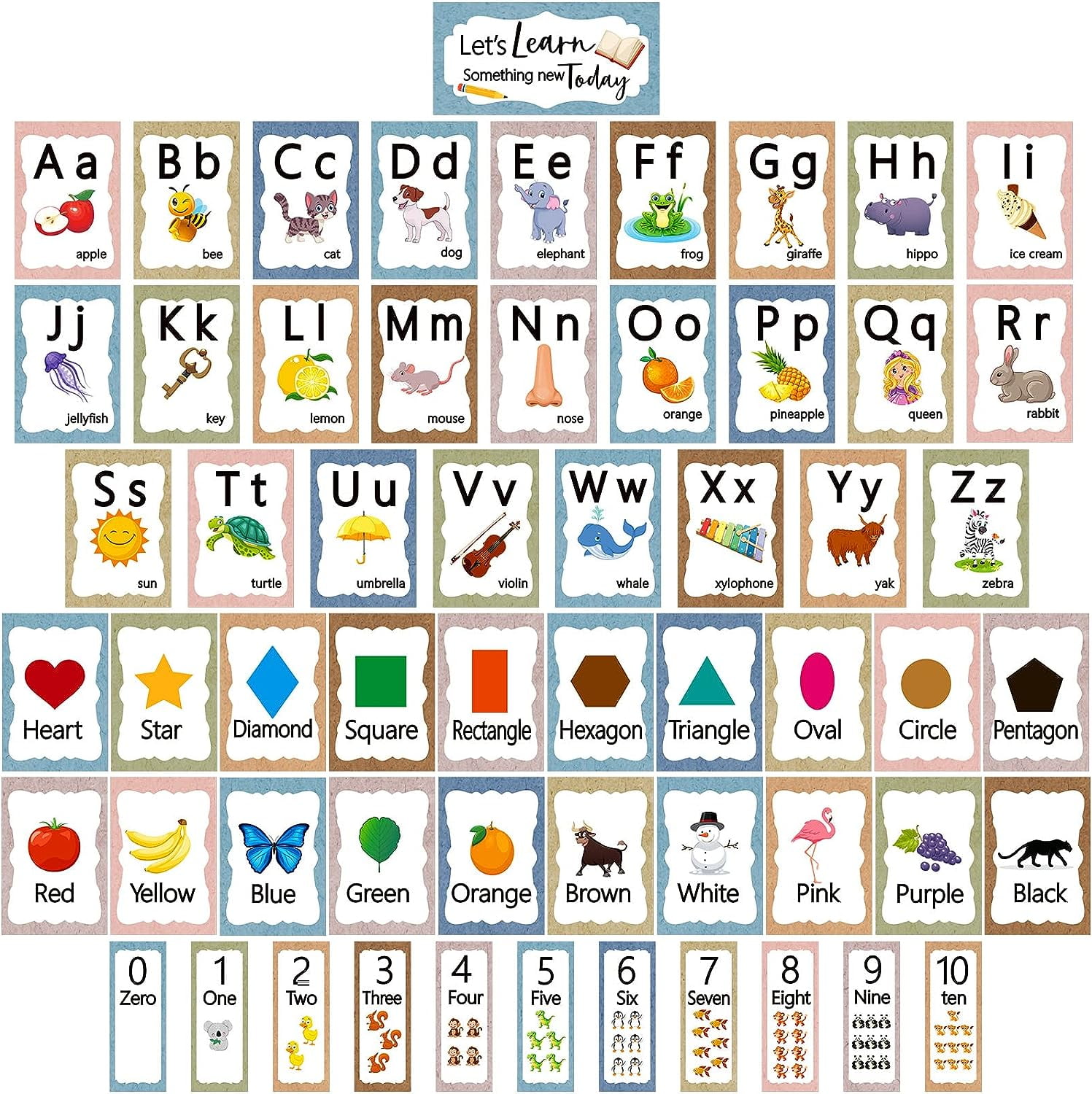 SHNWU 58 Pieces Alphabet and Number Bulletin Board Set Manuscript ...