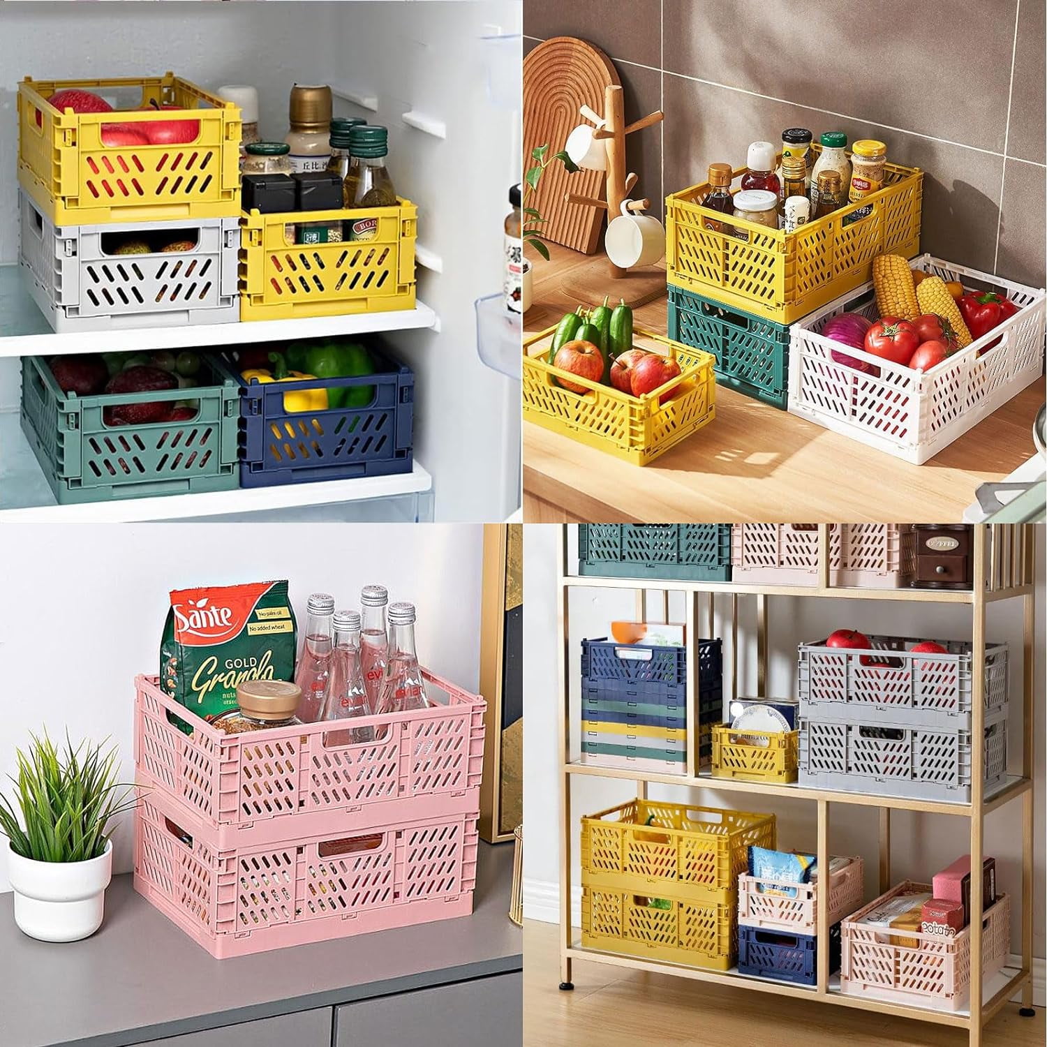 SHNWU 6 Pack Folding Boxes with 16 Chalkboard Labels and Markers ...